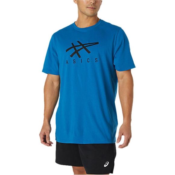 Asics | Shirts | Asics Mens Logo Graphic Tshirt Blue Nwt | Poshmark